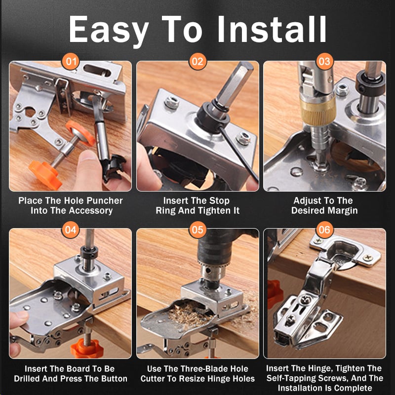Woodworking 35mm Hinge Boring Jig Hole Opener Kit – unitmotor