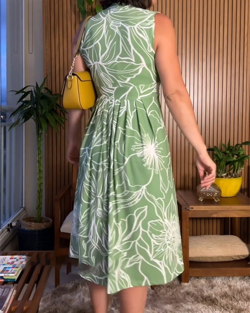 🔥2024 New Best Seller🔥Sleeveless V-Neck Waist-Cinching Dress-unitmotor