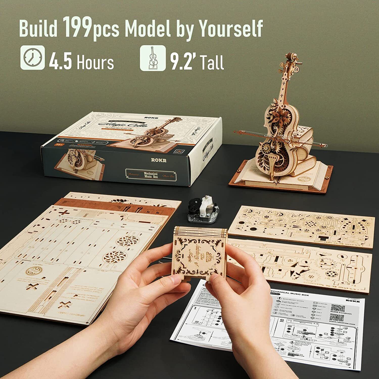 DIY Wooden Cello, Self Playing Musical Instrument, Magic Music Box, Co ...